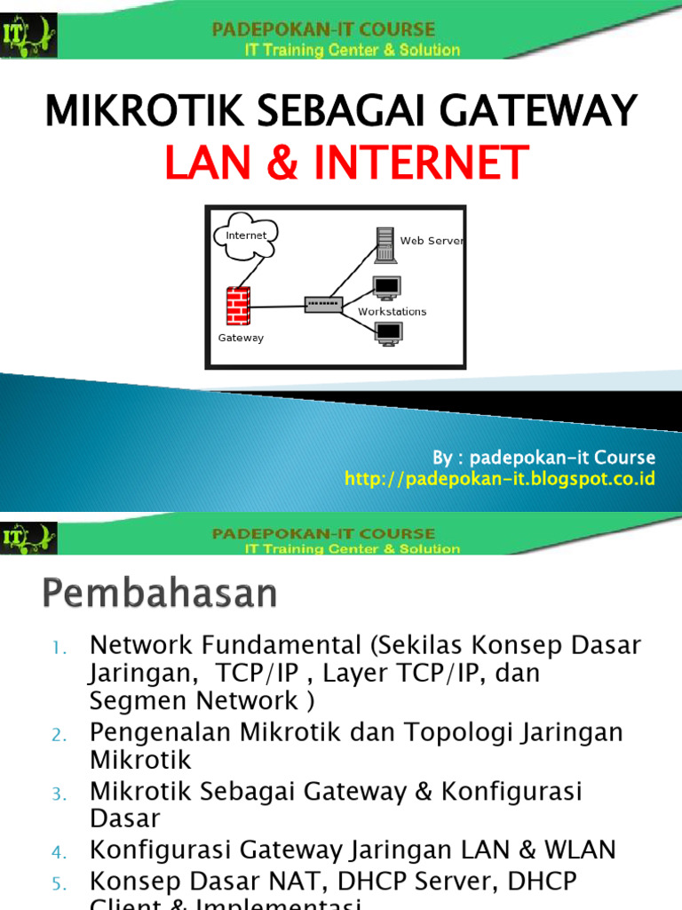 Mikrotik sebagai Gateway Jaringan LAN | PDF
