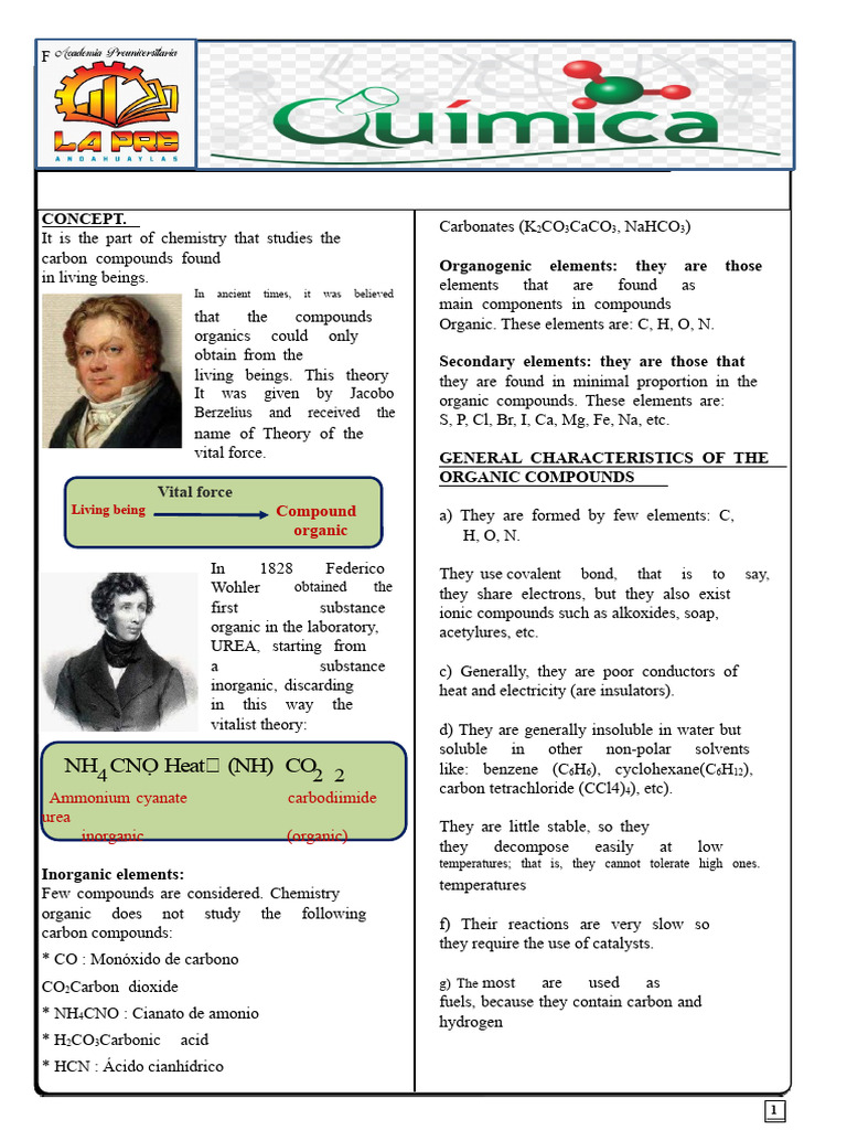 Organic Chemistry La Pre 2022 | PDF | Carbon | Organic Compounds