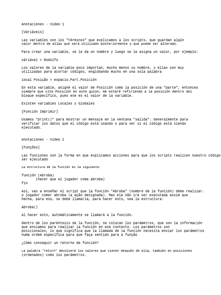 Programación Básica Lual Roblox Studio | PDF