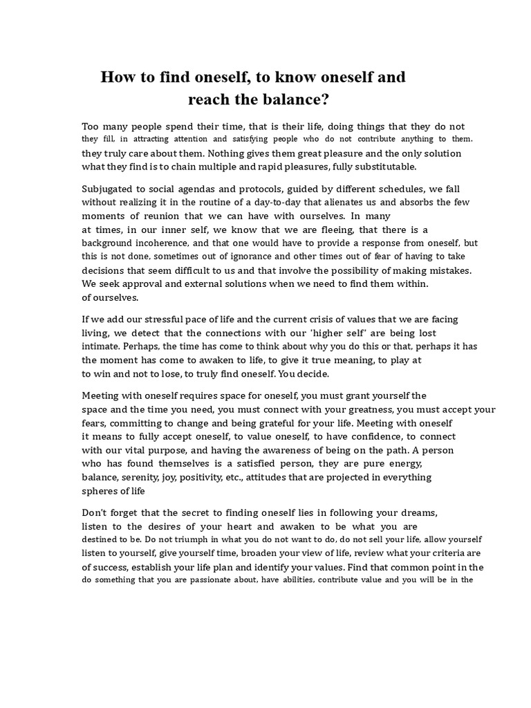 How To Find Oneself | PDF | Breathing