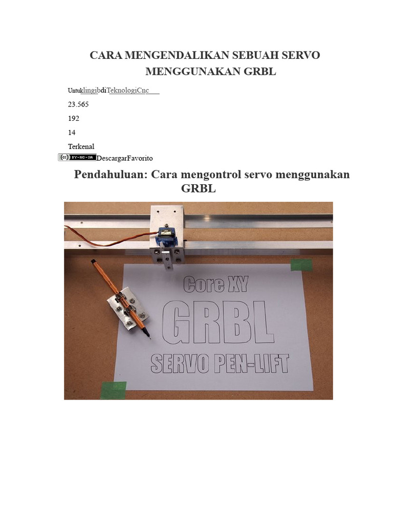 Kontrol Servo dengan GRBL di CNC | PDF