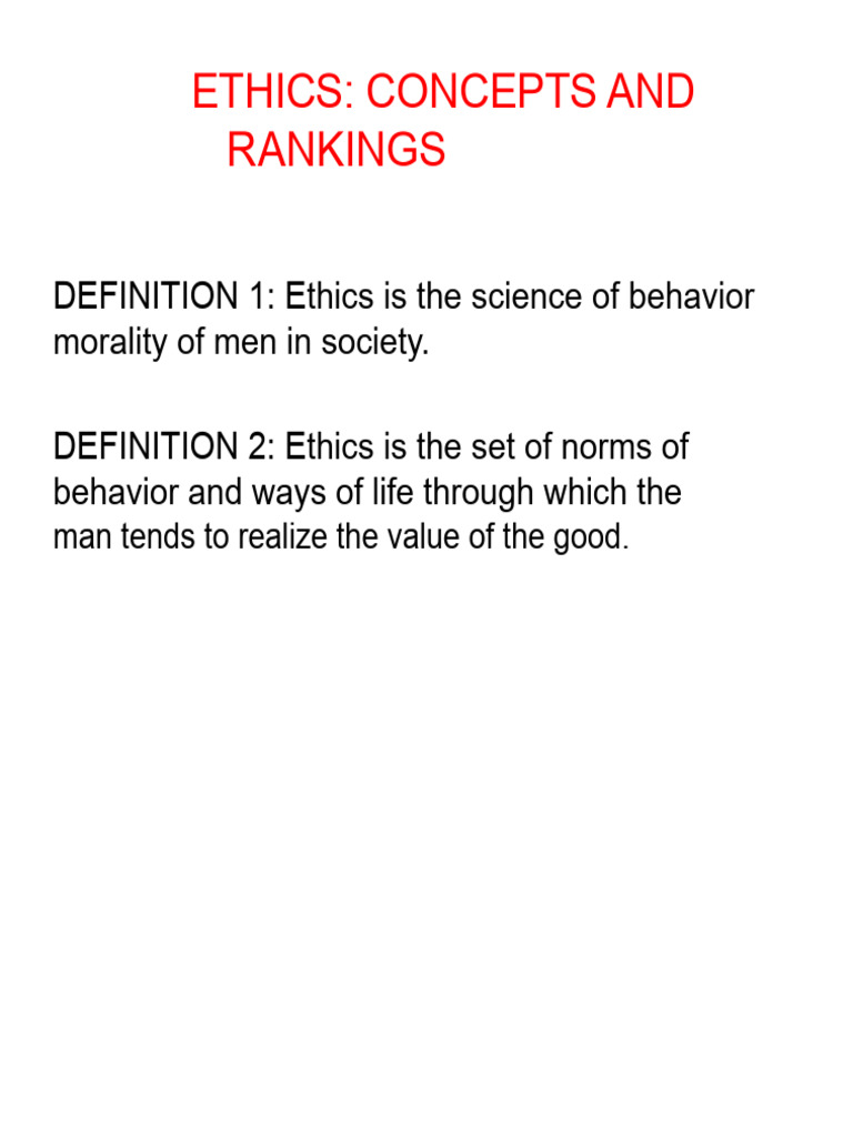 Understanding Ethics: Concepts & Classifications | PDF