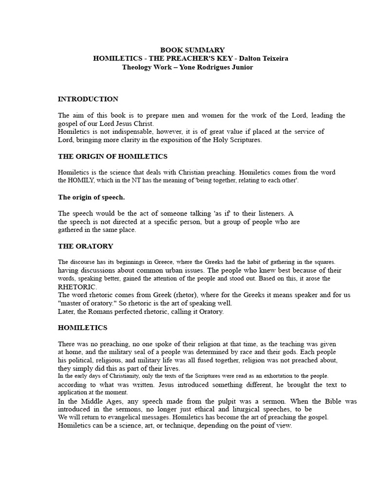 Understanding Homiletics in Preaching | PDF | Homiletics | Sermon