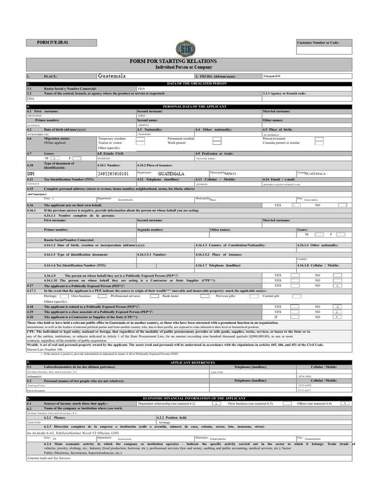 Form-IVE-IR-01 FHA | PDF