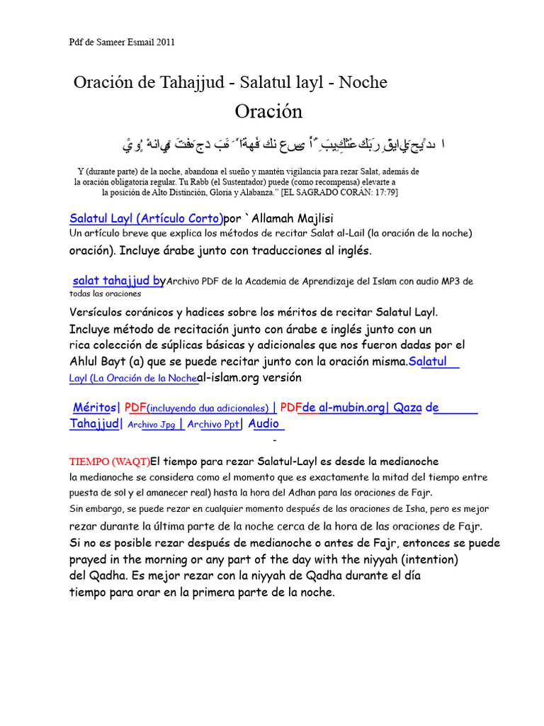 Oración de Tahajjud Salatul Layl - Oración Nocturna y Su Importancia en ...