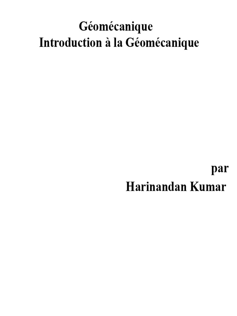 Introduction À La Géomécanique | PDF | Faille (Géologie) | Puits de pétrole