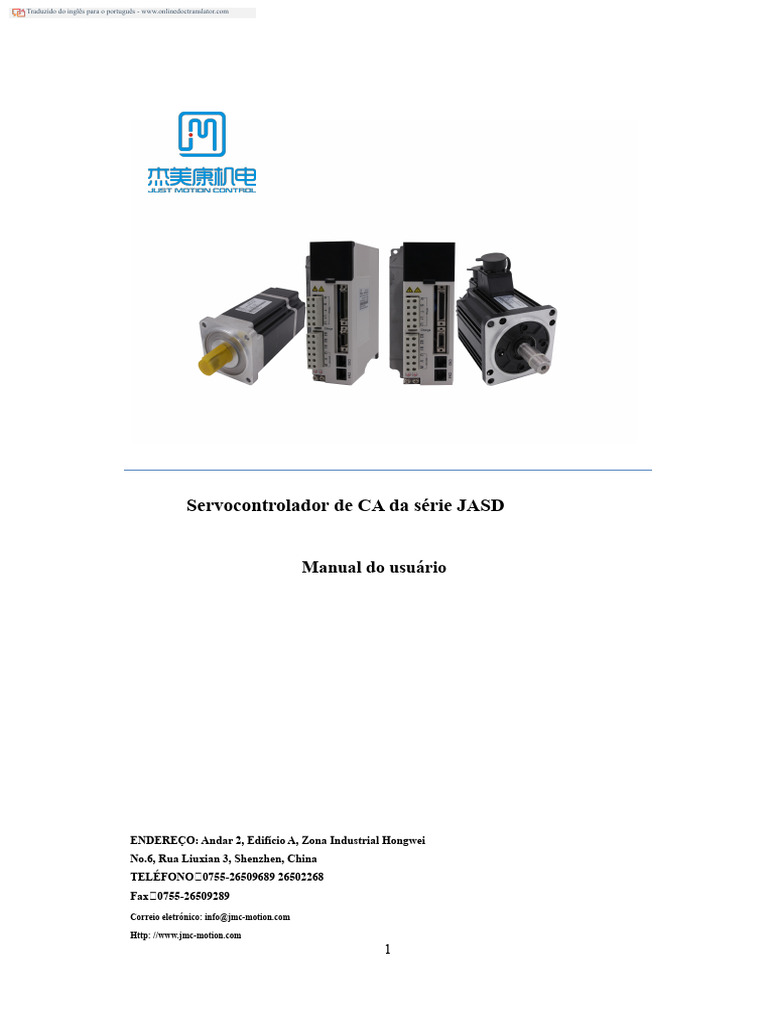 Manual do Usuário do Servocontrolador JASD | PDF | Fonte de energia ...