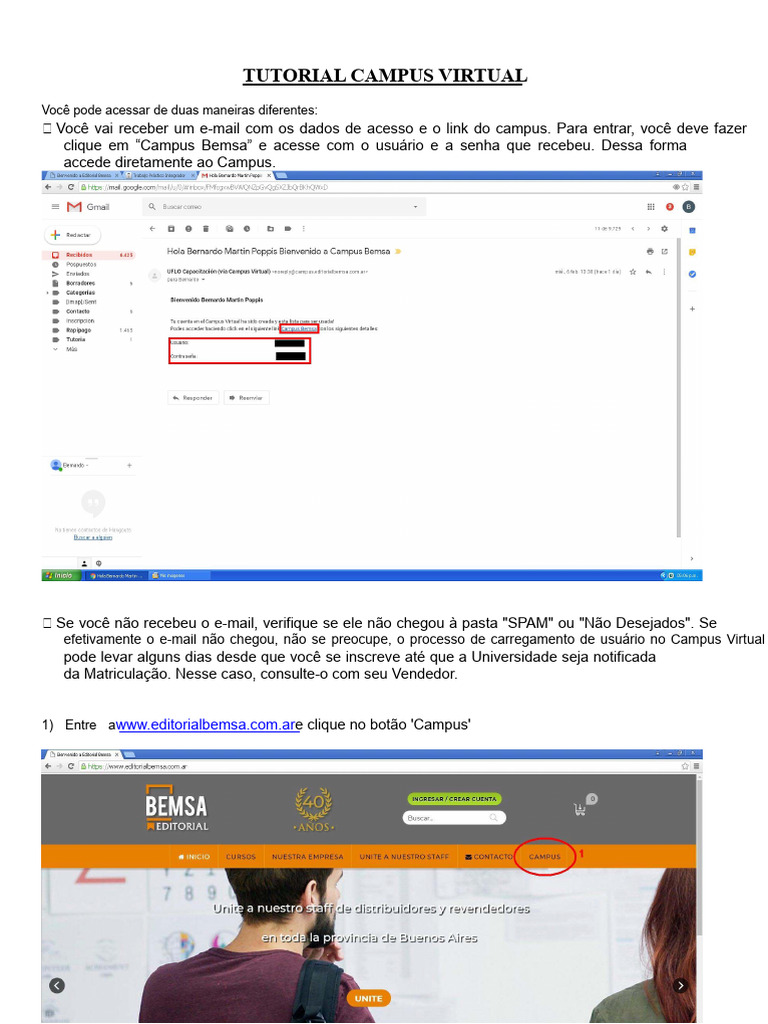 Tutorial Campus Virtual Bemsa | PDF