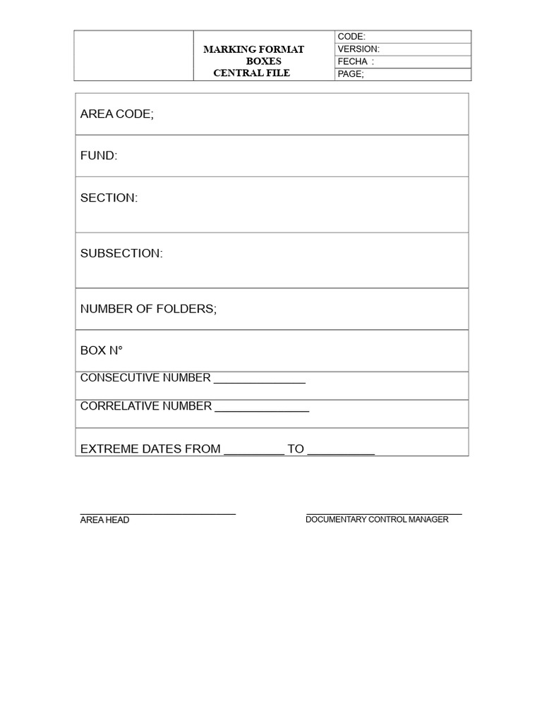 Box Marking Format Central File PDF | PDF