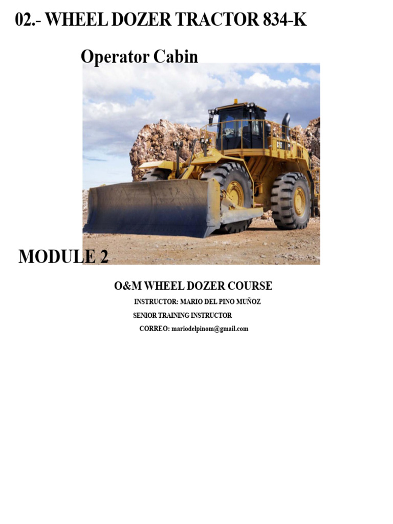 834K Wheel Dozer Operator Cabin Guide | PDF | Tractor | Land Vehicles
