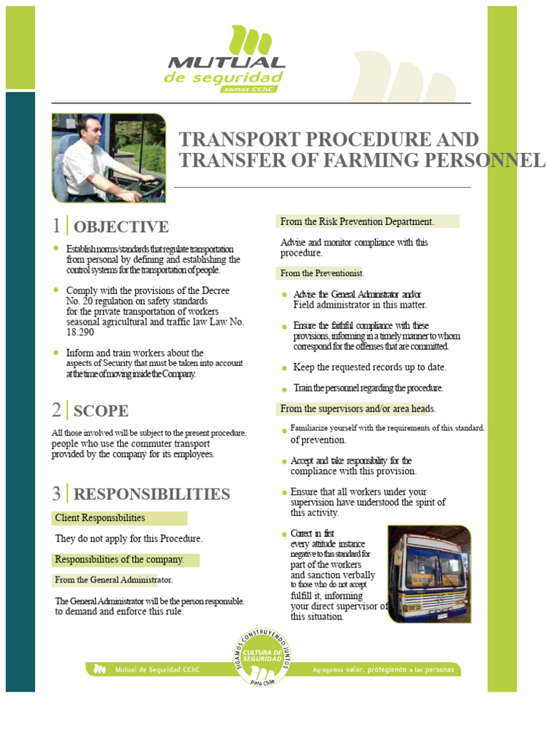 Personnel Transport Procedure | PDF | Vehicles | Regulatory Compliance