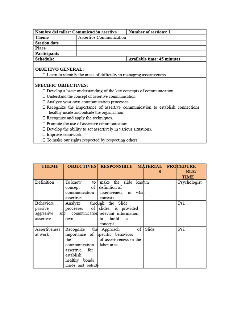 Training Workshop Matrix Assertive Communication | PDF | Communication | Behavior Modification