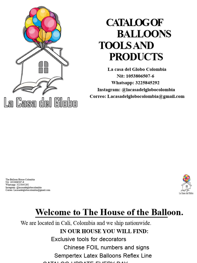Balloon Tools and Products Catalog | PDF | Balloon
