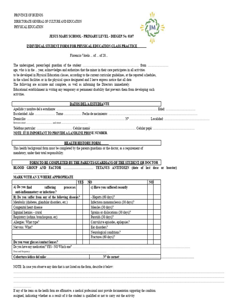 Physical Education Health Record | PDF | Medicine | Clinical Medicine