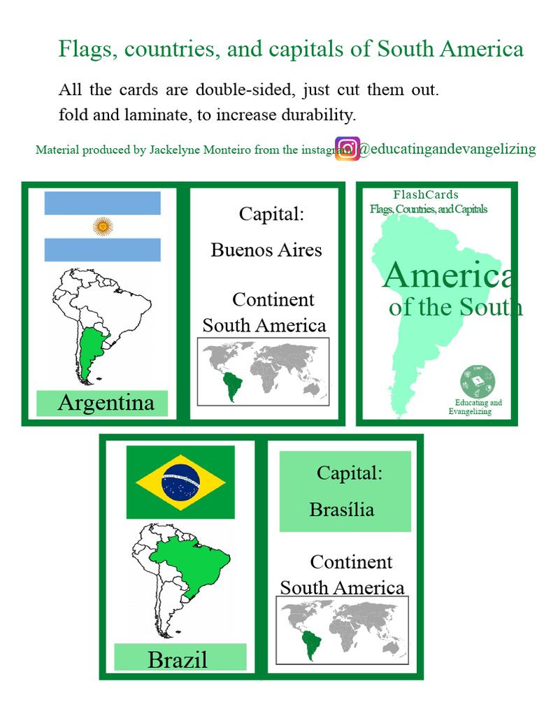 FlashCards South America-5 | PDF | South America | Latin America