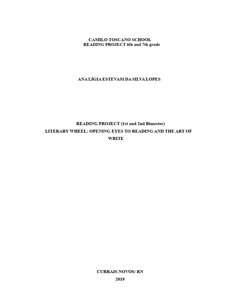 Literary Wheel Reading Project Overview | PDF | Knowledge | Information
