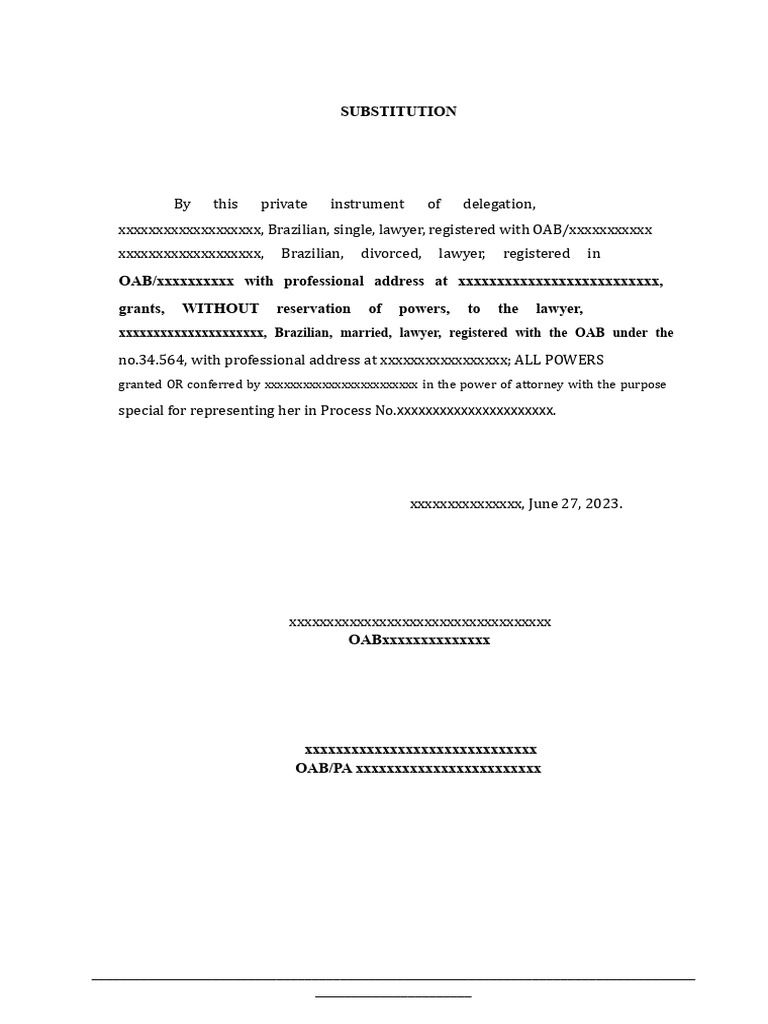Substitution With Reservation of Powers | PDF