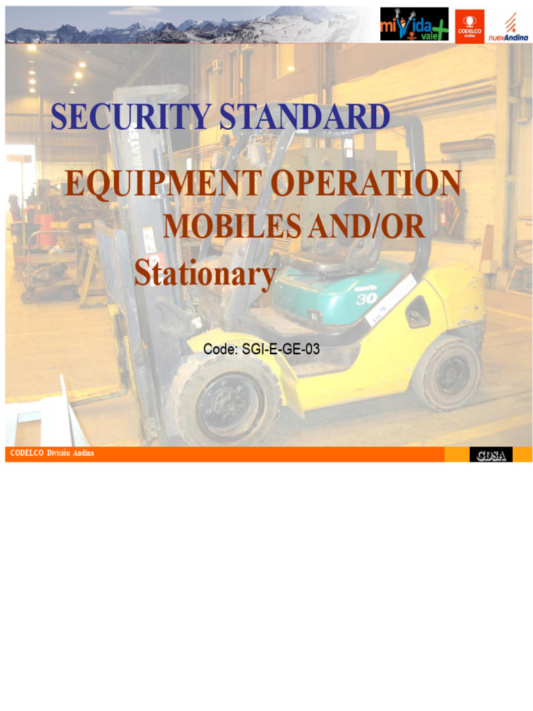 Standard No. 3 OPERATION OF MOBILE AND STATIONARY EQUIPMENT (SEPT.09 ...