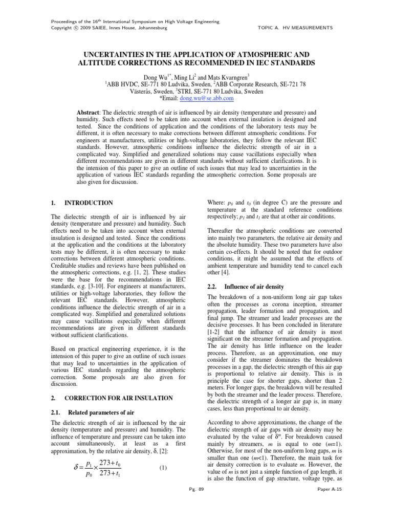 Altitude Correction Factors | PDF | Insulator (Electricity) | High Voltage