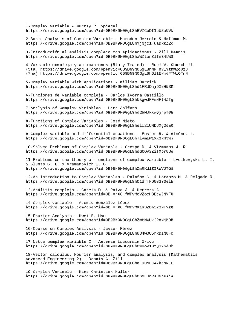 Complex Variable Analysis Resources | PDF | Fourier Series ...