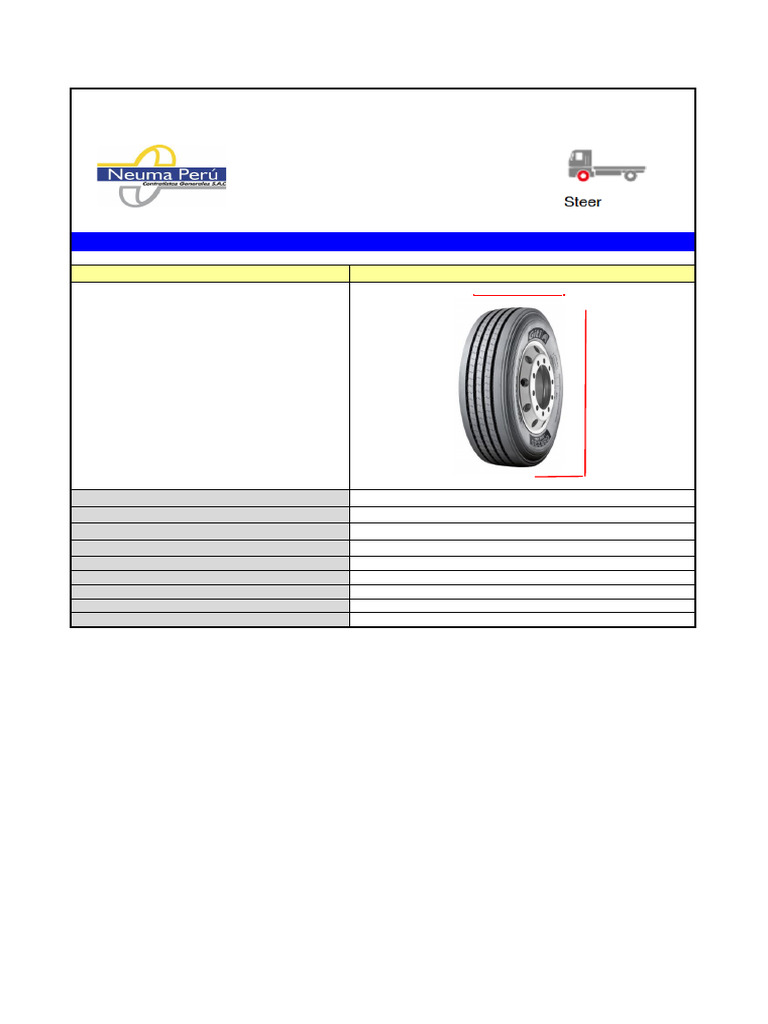 Ficha Tecnica GITI 225-70R19.5 GSR225 | PDF