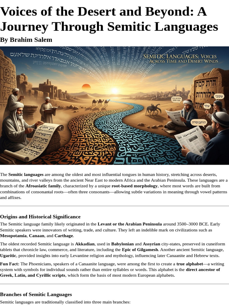 Semitic Languages: Voices Across Time and Desert Winds by Brahim Salem ...
