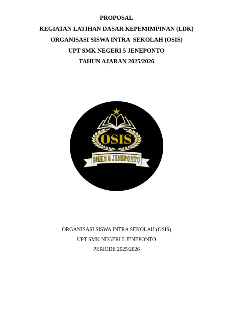 Proposal LDK OSIS SMK Negeri 5 Jeneponto | PDF
