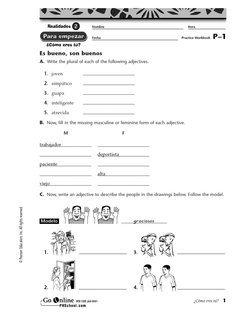 Spanish 2 Practice Workbook PE | PDF