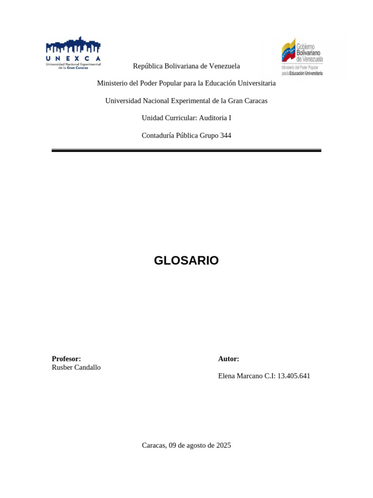 Glosario de Términos de Auditoría | PDF | Auditoría