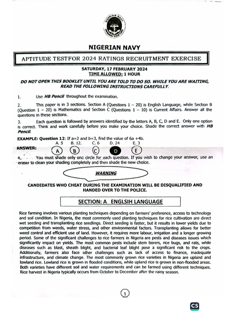 Nnr36 Aptitude Test For Recruitment Exercise | PDF