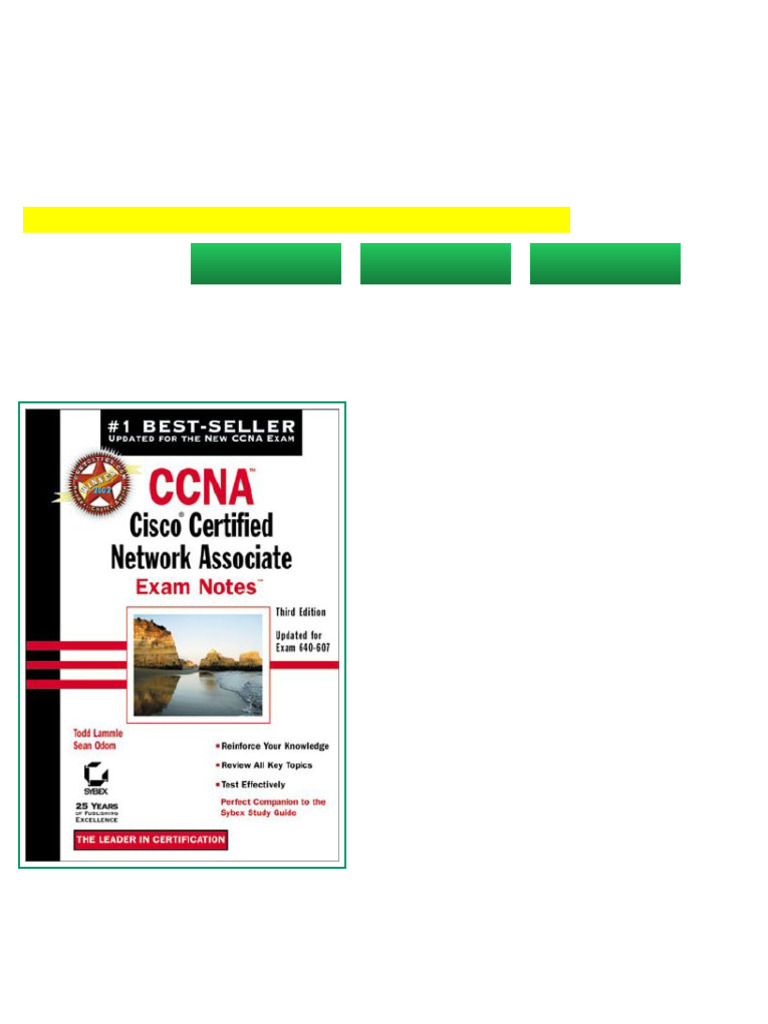 CCNA Cisco Certified Network Associate Exam Notes 3rd Edition Todd ...