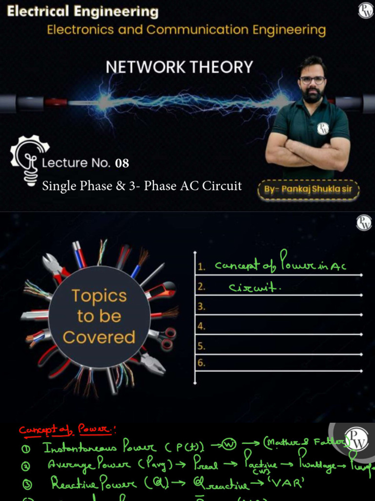 Single Phase & 3 - Phase AC Circuit 08 - Class Notes | PDF