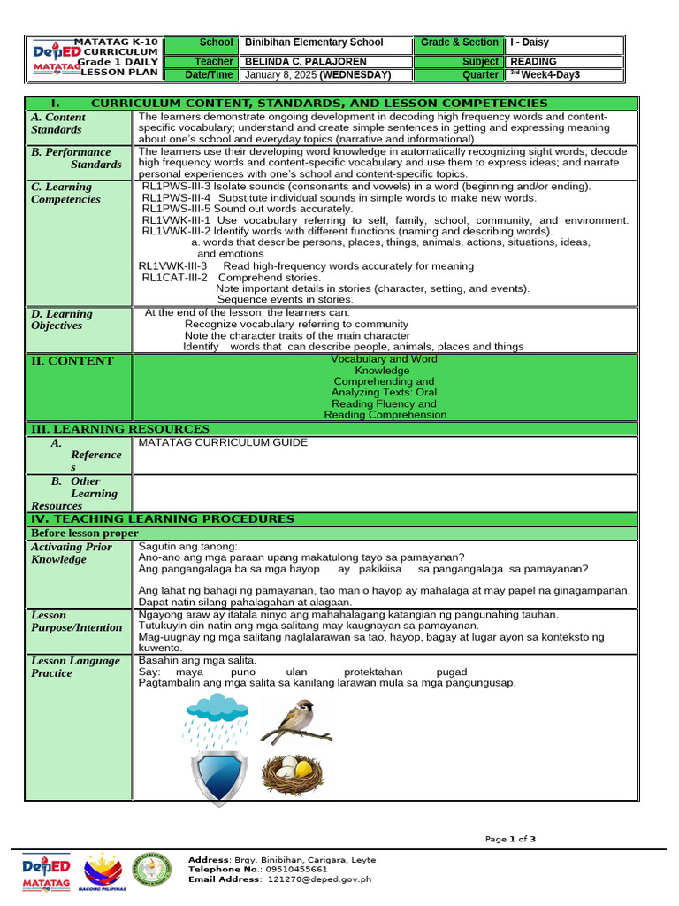 Reading Q3 W4D3 | PDF