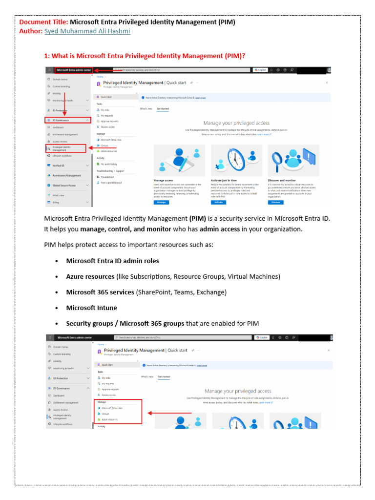 Privileged Identity Management (PIM) | PDF | Share Point | Computing