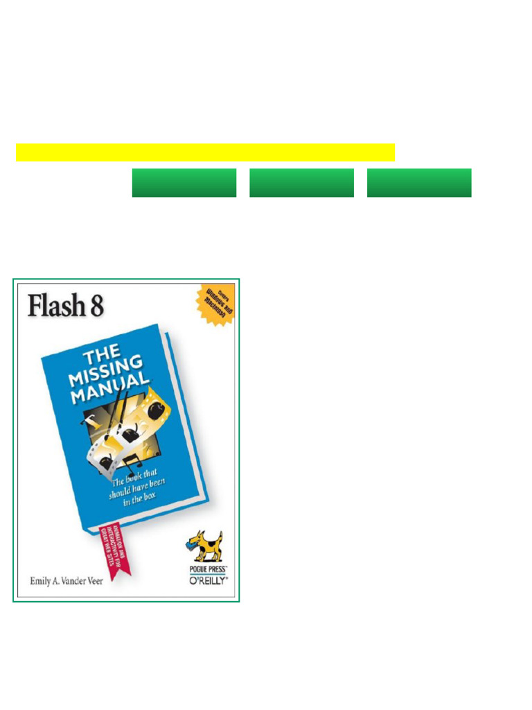 Flash 8 The Missing Manual 1st Edition E. A. Vander Veer Full Access | PDF