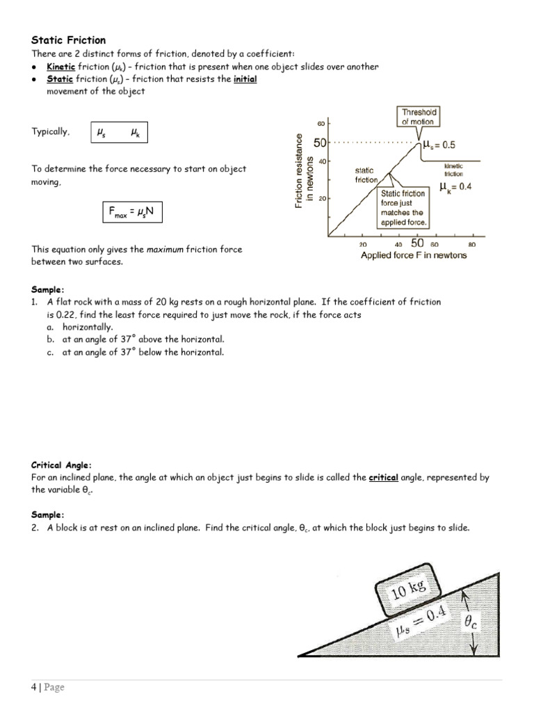 Static Friction Practice | PDF