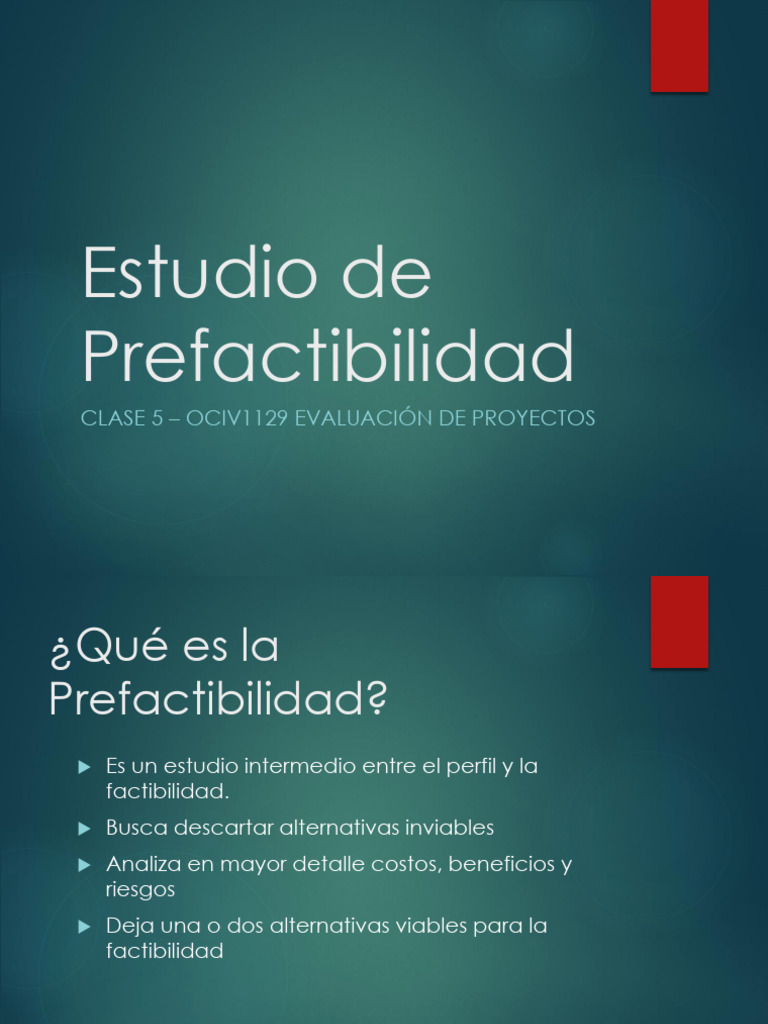 Clase 5 Prefactibilidad | PDF