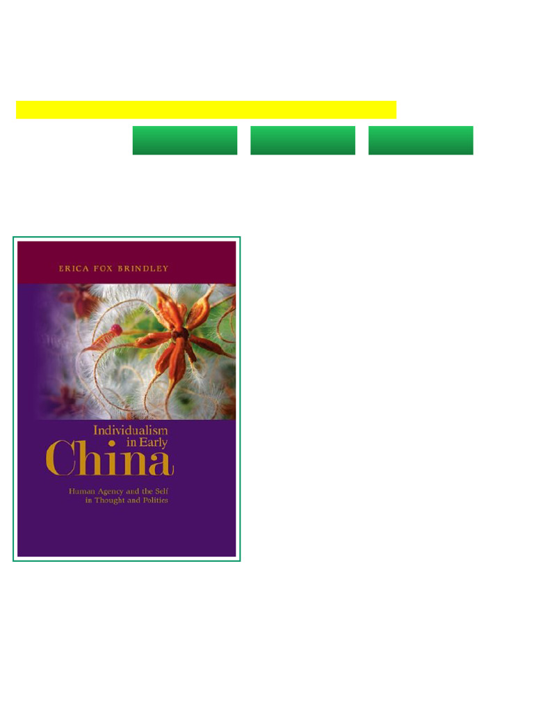 Individualism in Early China Erica Fox Brindley Complete Edition | PDF ...