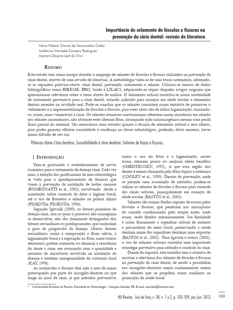 Importância Do Selamento de Fóssulas e Fissuras Na Prevenção Da Cárie ...