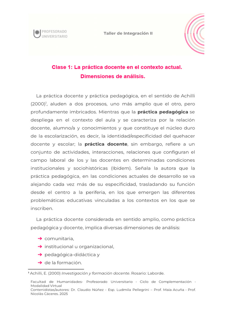 Clase 1 | PDF | Maestros | Enseñando