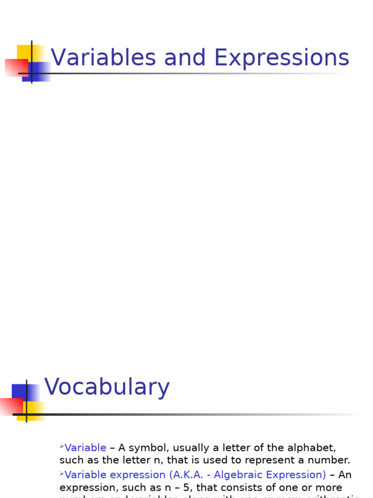 1.1 Evaluate Variable Expressions | PDF | Equations | Multiplication