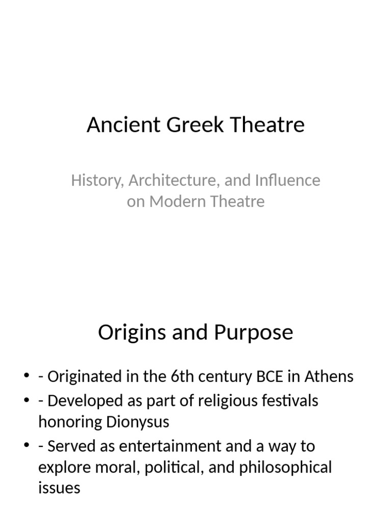 Ancient Greek Theatre Presentation | PDF