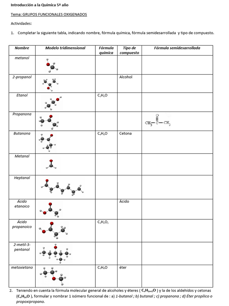 Grupos Funcionales Oxigenados en Química | PDF | Ester | Isómero