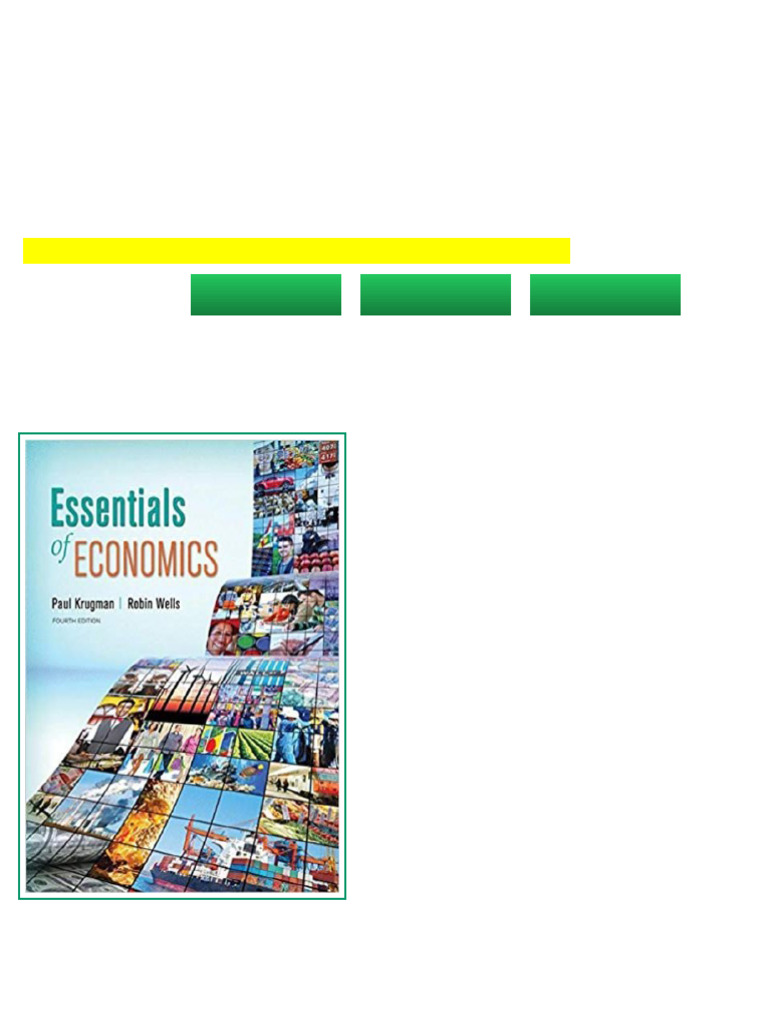 Solution Manual for Essentials of Economics 4th Edition by Krugman and Wells ISBN 1464186650 ...