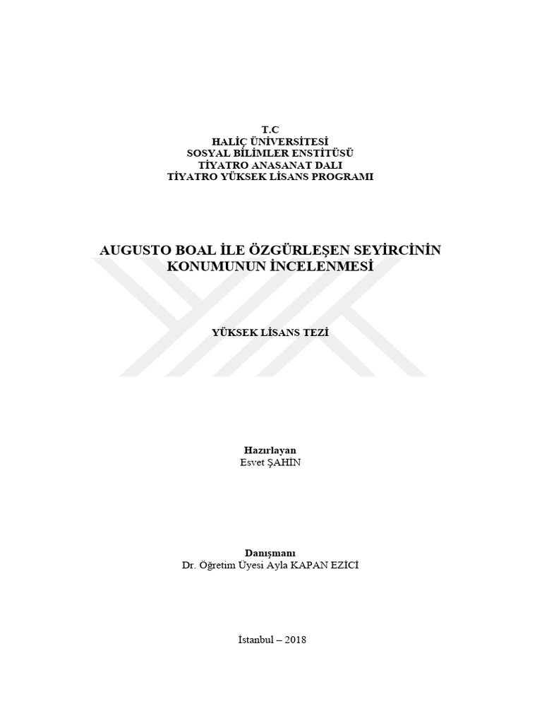 Augusto Boal Ile Özgürleşen Seyircinin Konumunun İncelenmesi | PDF
