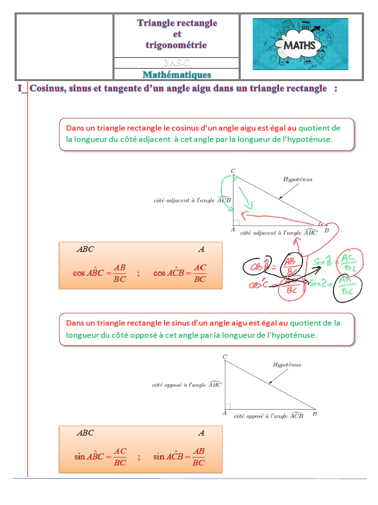 Propriétés des fonctions trigonométriques | PDF | Fonction ...