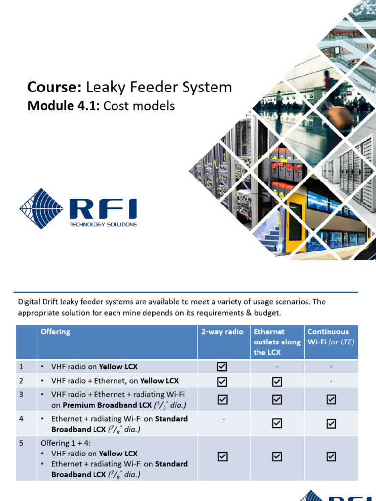 RFI Digital Drift Leaky Feeder Training - 4.1 Cost Models | PDF | Wi Fi ...