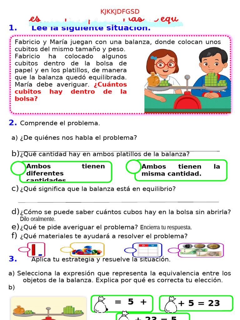 Resolución de problemas con balanzas | PDF | Balanza