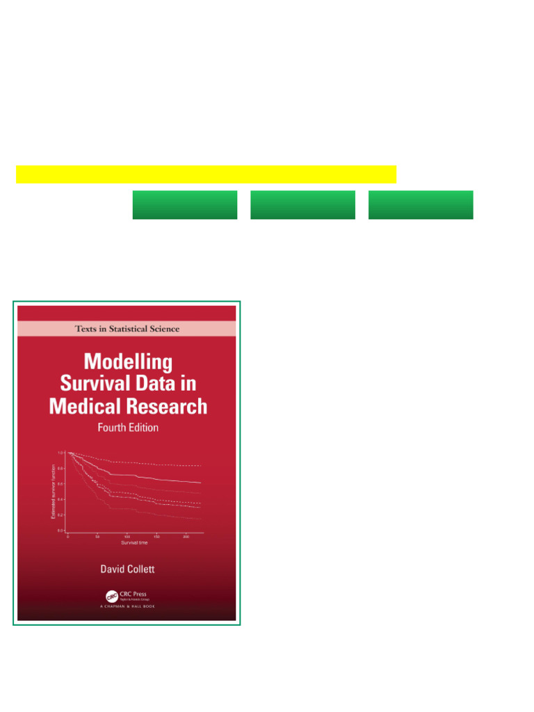 (Ebook) Modelling Survival Data in Medical Research, 4th Edition by David Collett ISBN ...