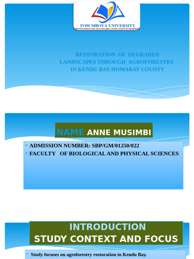 Powerpoint Proposal | PDF | Ecological Restoration | Environmental ...